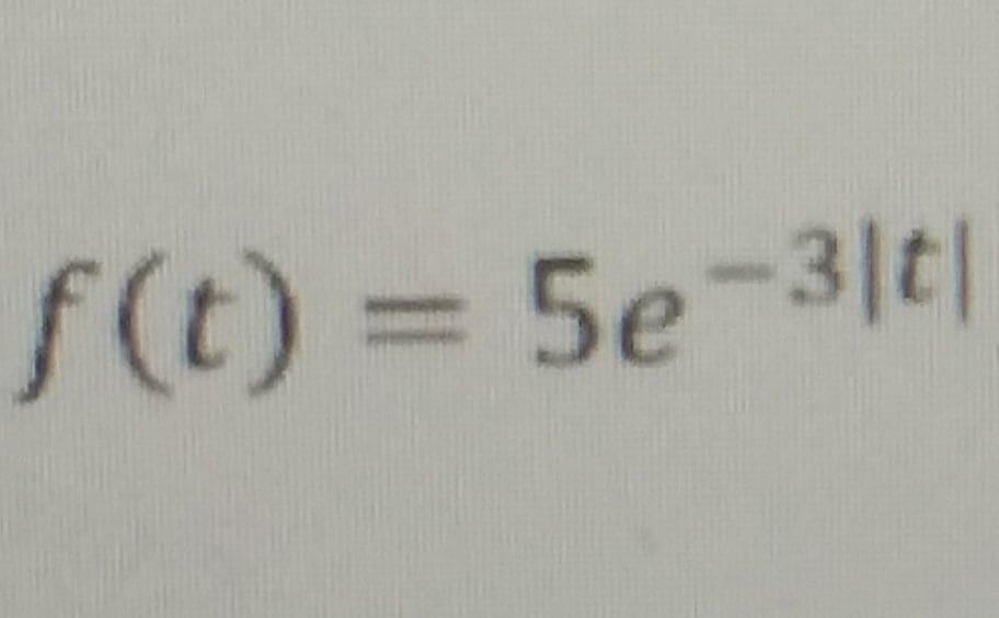 Solved f(t)=5e−3∣t∣ | Chegg.com