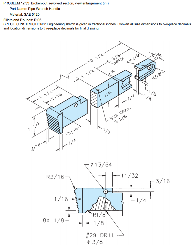 Complete the following section view drawings with | Chegg.com