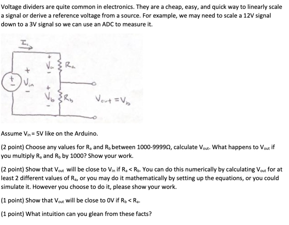 Solved Voltage dividers are quite common in electronics. | Chegg.com