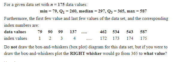 Solved For a given data set with n=175 data values: | Chegg.com