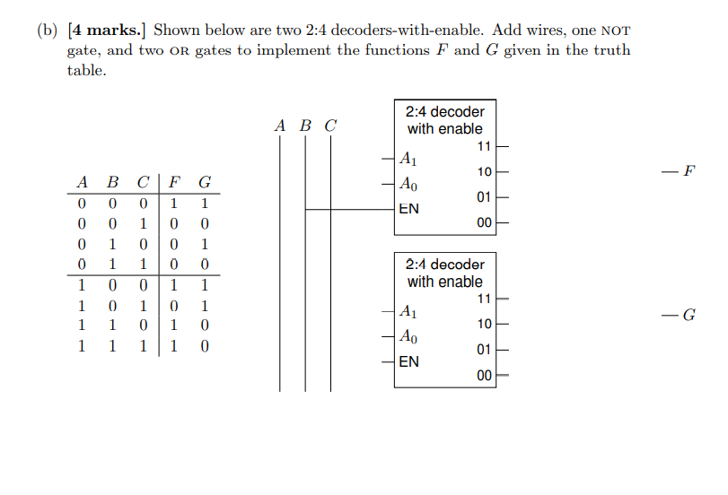 Solved (b) (4 marks.] Shown below are two 2:4 | Chegg.com