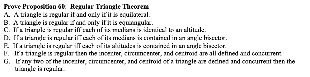 Solved Prove Proposition 60: Regular Triangle Theorem A. A | Chegg.com