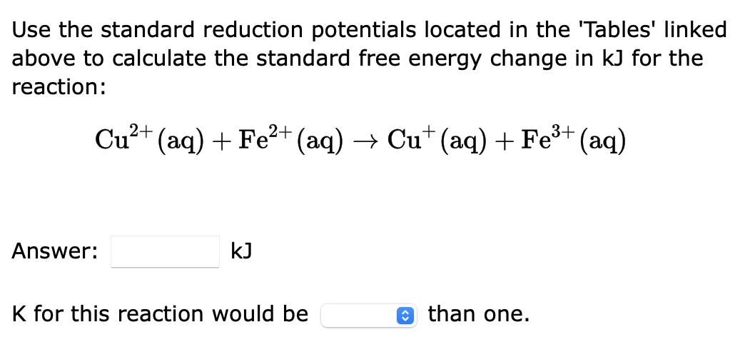 Solved Use the standard reduction potentials located in the | Chegg.com