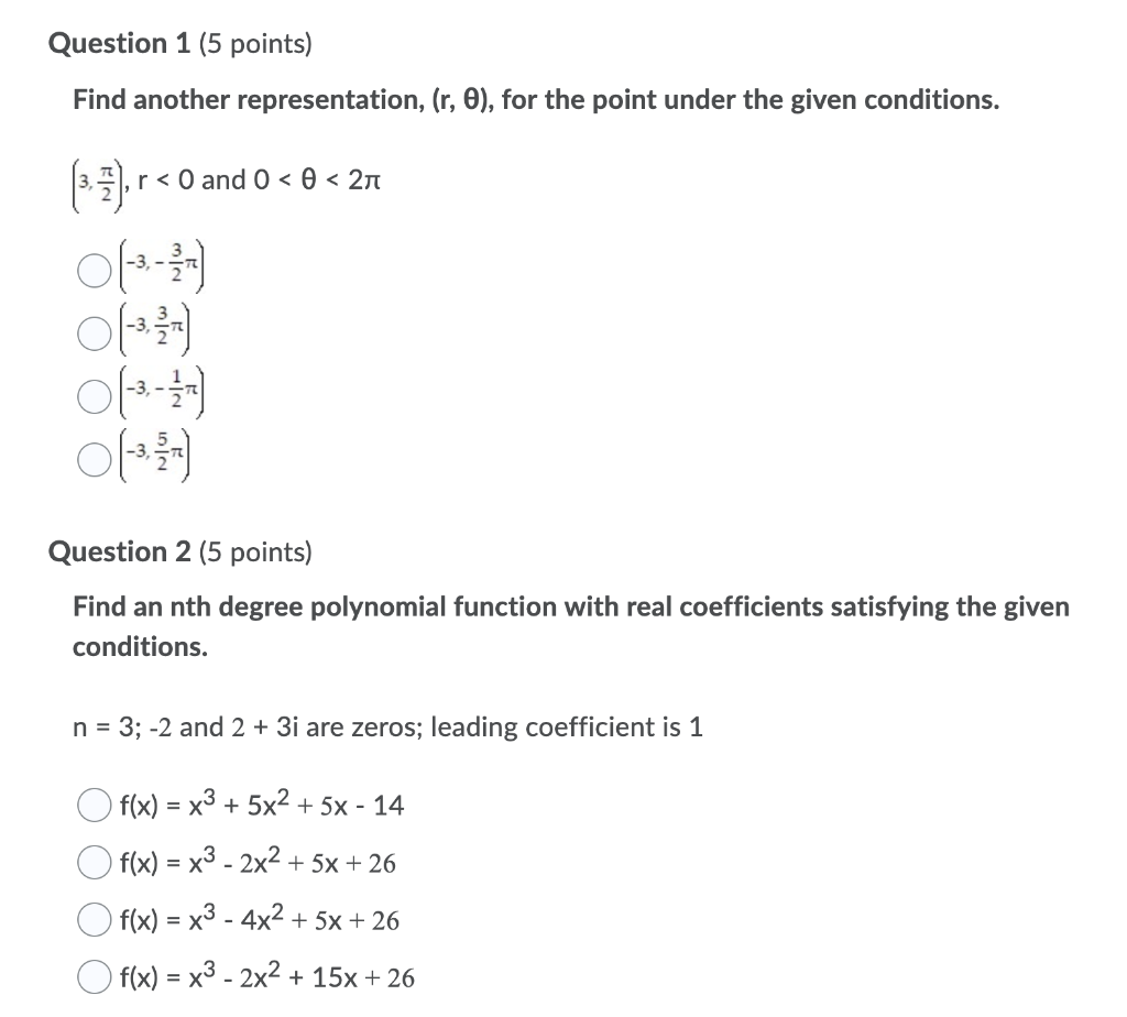 Solved Question 1 (5 points) Find another representation, | Chegg.com