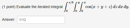 Solved Evaluate the triple integral ∭EzdV where E is the | Chegg.com
