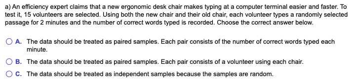 Solved For each of the following scenarios, say whether the | Chegg.com