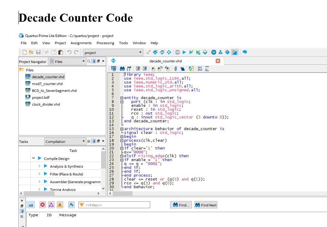 Solved Decade Counter Code 268 4 6 Quartus Prime Lite | Chegg.com