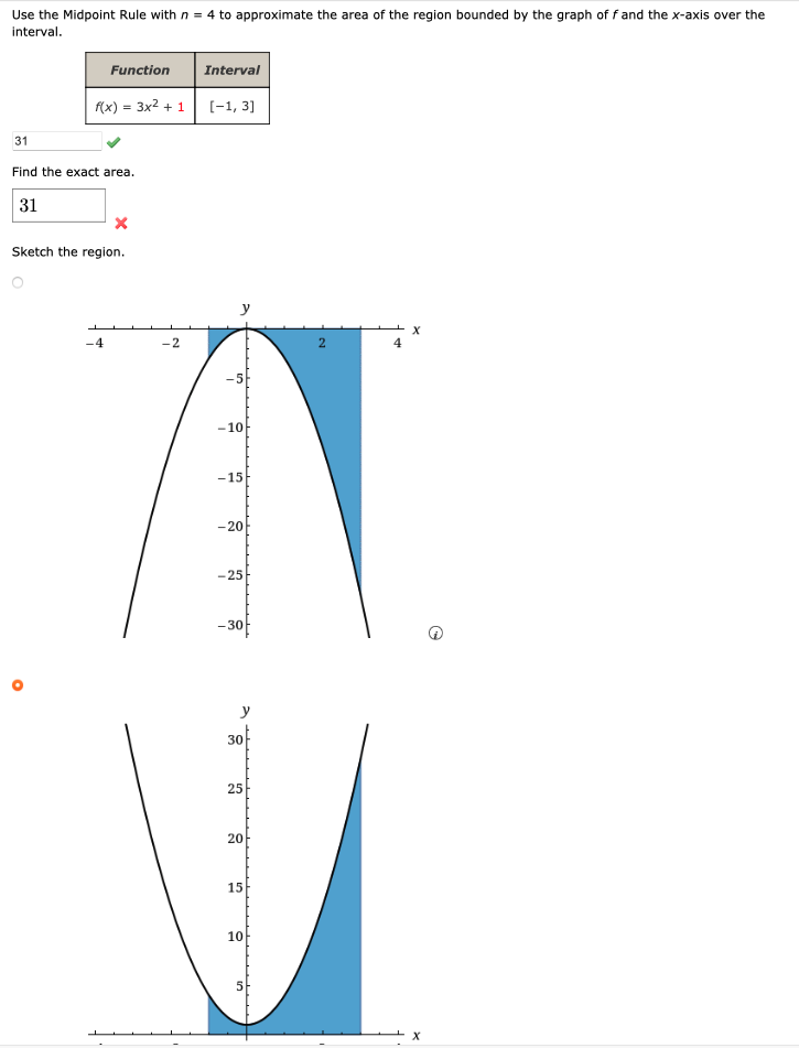 Solved Use the Midpoint Rule with n=4 to approximate the | Chegg.com