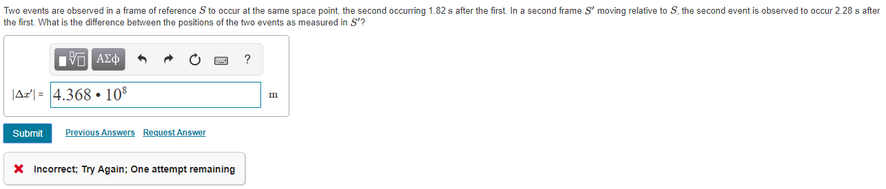Solved Two events are observed in a frame of reference S to | Chegg.com