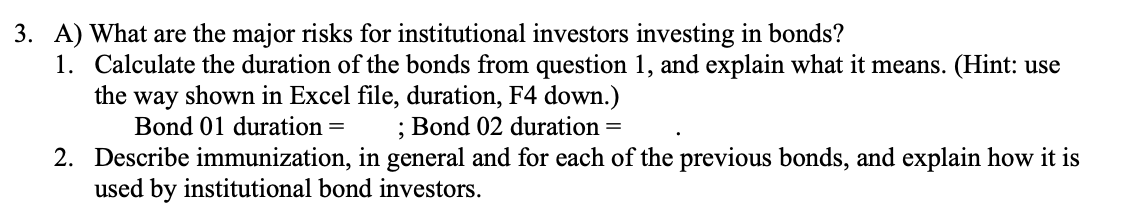 Solved 3. A) What are the major risks for institutional | Chegg.com