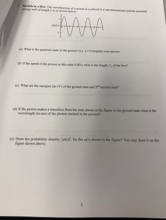 Solved 2. Particle in a Box: The wavefunction of a proton is | Chegg.com