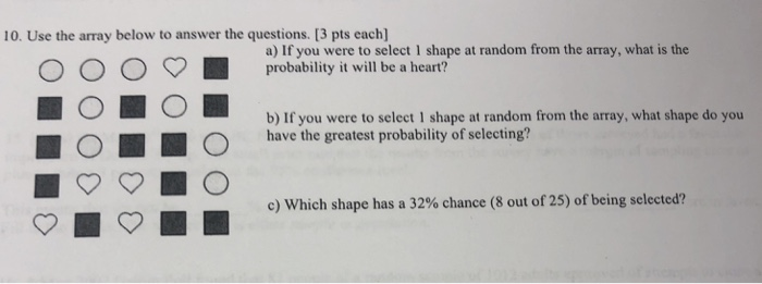 Solved 10. Use the array below to answer the questions. [3 | Chegg.com