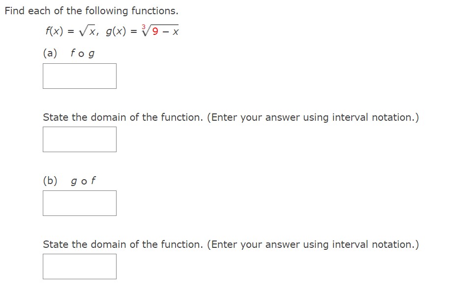 Solved State the domain of the function. (Enter your answer | Chegg.com