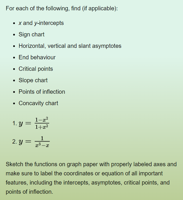 Solved For each of the following, find (if applicable): • x | Chegg.com