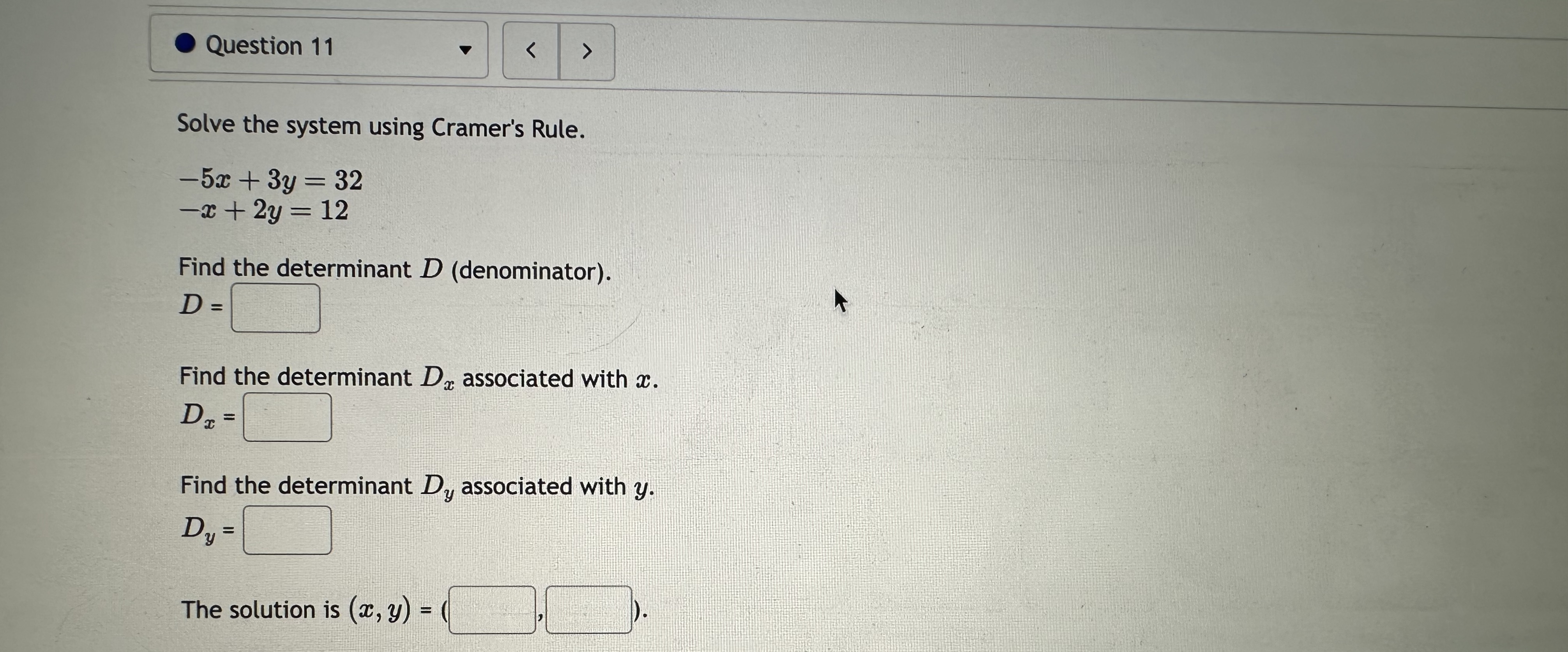 Solved Solve the system using Cramer's Rule. | Chegg.com