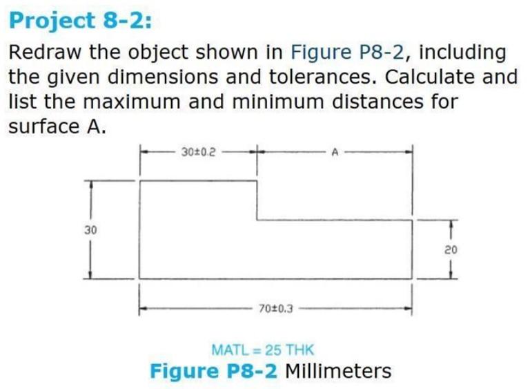 Solved Redraw the object shown in Figure P8-2, including the | Chegg.com