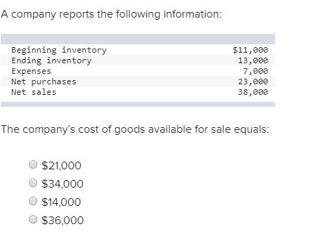 Solved A company reports the following information: | Chegg.com