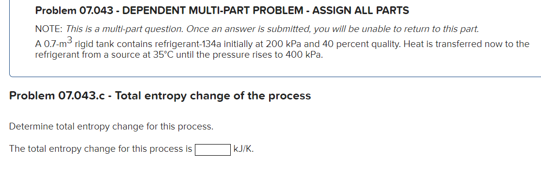 Solved Problem 07.043 - DEPENDENT MULTI-PART PROBLEM - | Chegg.com