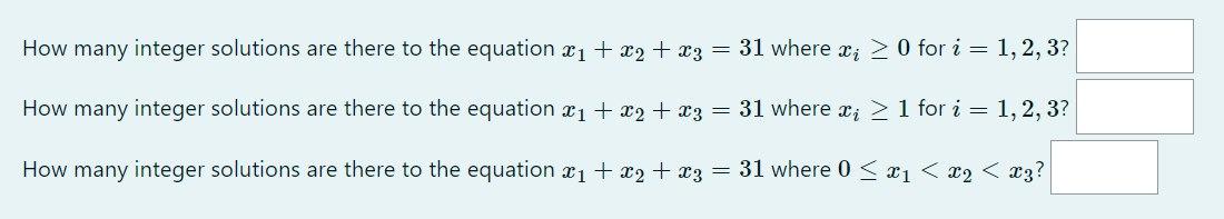 Solved How many integer solutions are there to the equation | Chegg.com