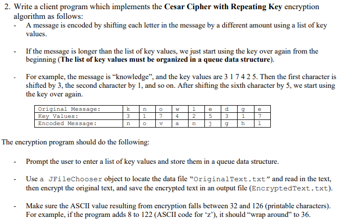 Solved Write a client program which implements the Cesar | Chegg.com