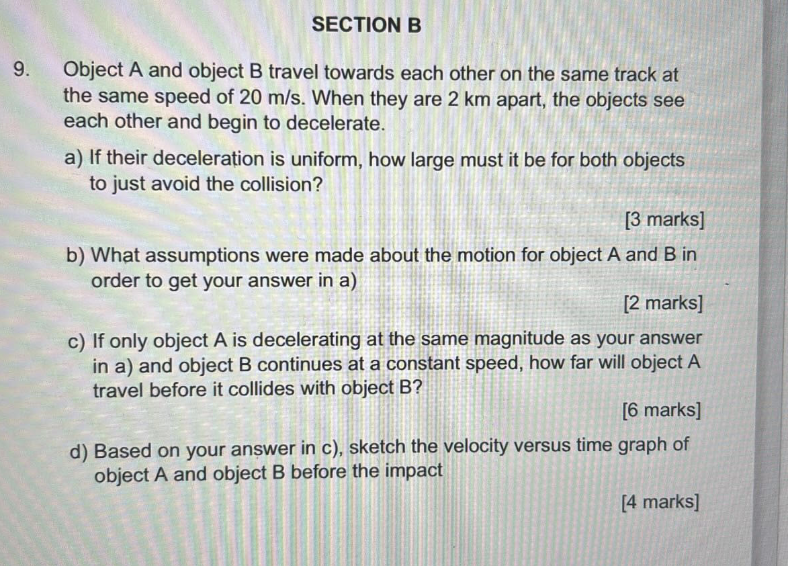 Solved 9. ﻿Object A and object B travel towards each other | Chegg.com