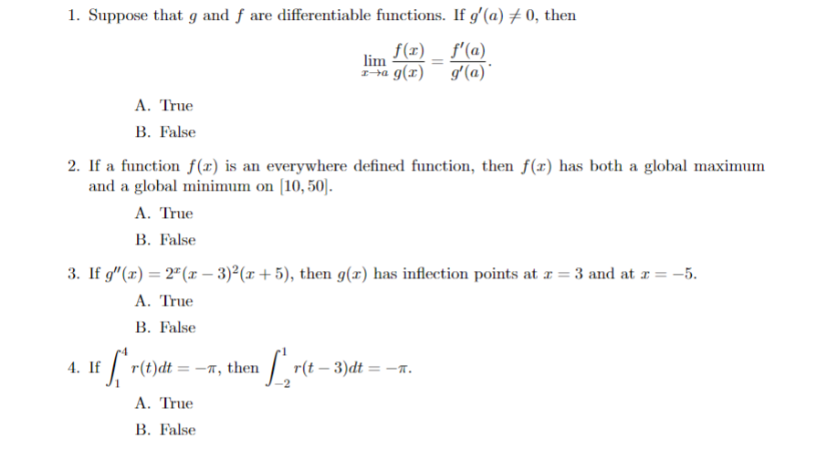 Solved 1. Suppose that g and f are differentiable functions. | Chegg.com