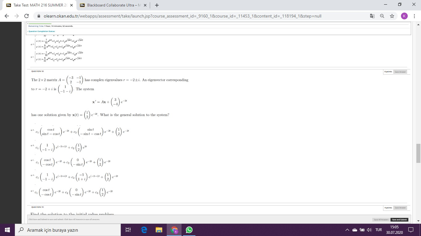 Solved Bb Take Test: MATH 216 SUMMER 2 X Bb Blackboard | Chegg.com