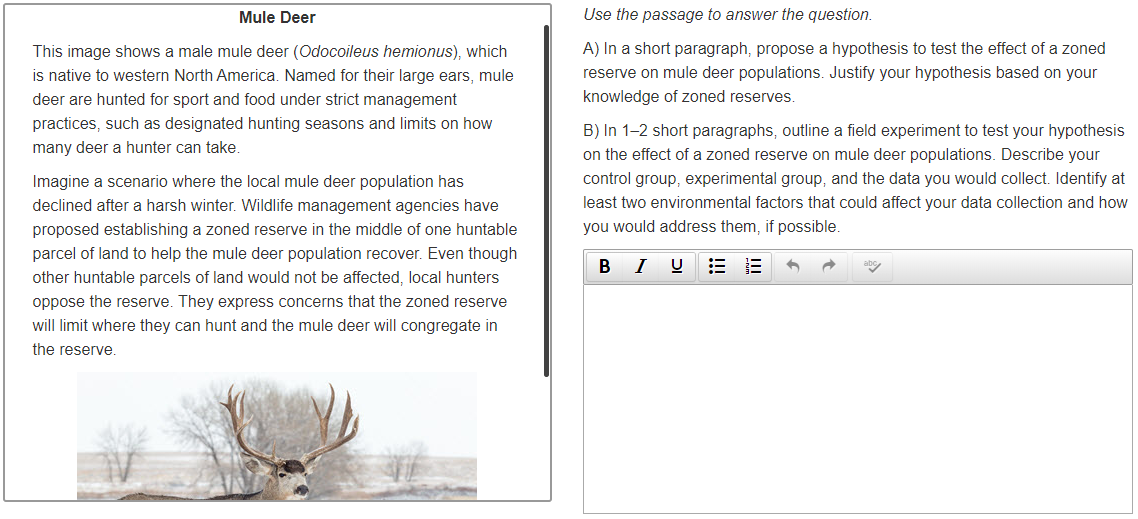 Mule Deer Use the passage to answer the question. | Chegg.com