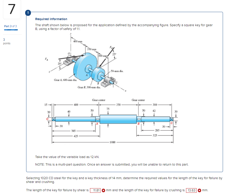 Solved Required information Skip to question The shaft shown | Chegg.com