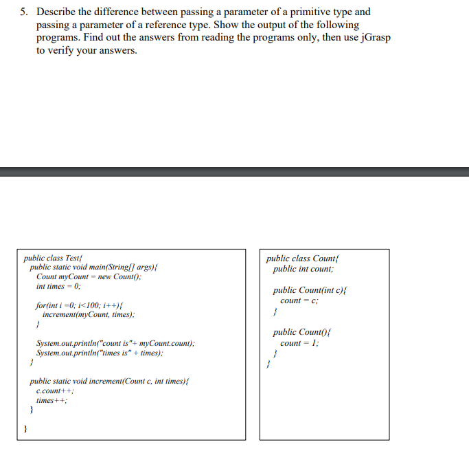 Solved 5. Describe the difference between passing a | Chegg.com