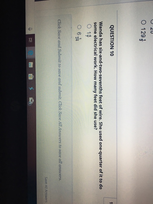 Solved O 1291 3 QUESTION 10 Wanda has six-and-two-sevenths | Chegg.com