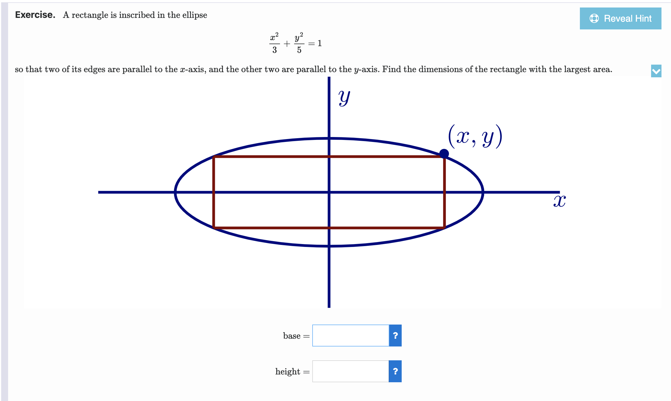 Solved Exercise. A rectangle is inscribed in the | Chegg.com