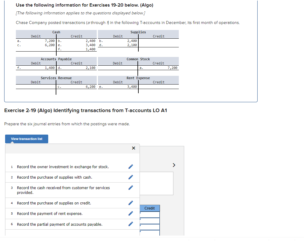 Solved Use the following information for Exercises 19−20 | Chegg.com