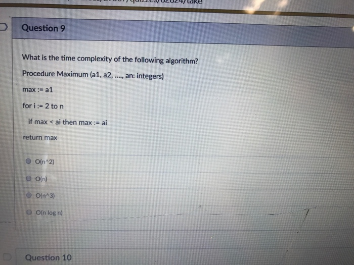 Solved D Question Complete the following algorithm (dotted | Chegg.com