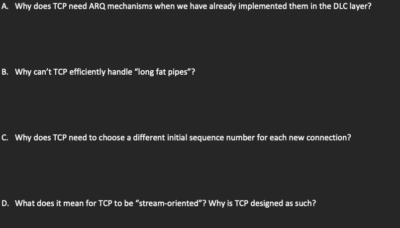 Solved B. Why can't TCP efficiently handle "long fat pipes"? | Chegg.com