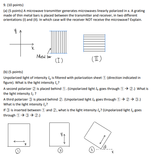 Solved 9. (10 points) (a) (5 points) A microwave transmitter | Chegg.com