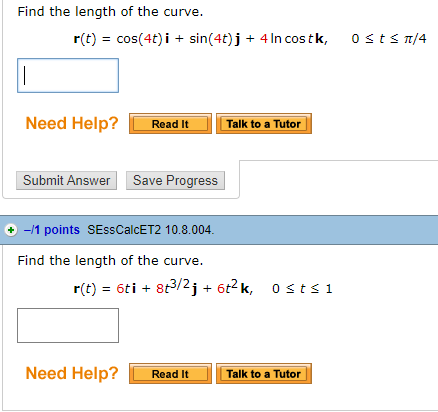 Solved Find the length of the curve. r(t) cos(4t) i + | Chegg.com