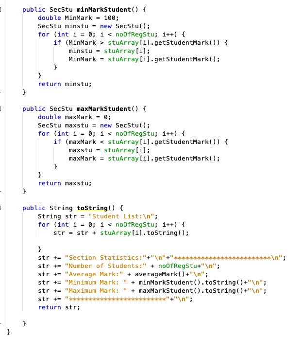 Solved Exercise 1: A. Write a class SecStu that has | Chegg.com