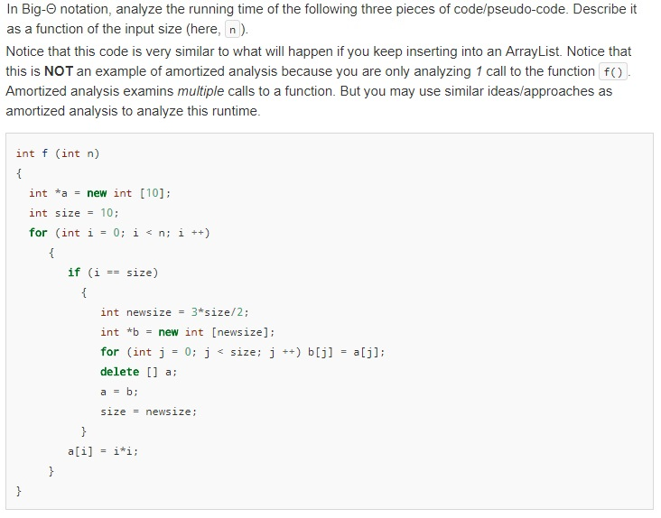 Solved In Big-O notation, analyze the running time of the | Chegg.com