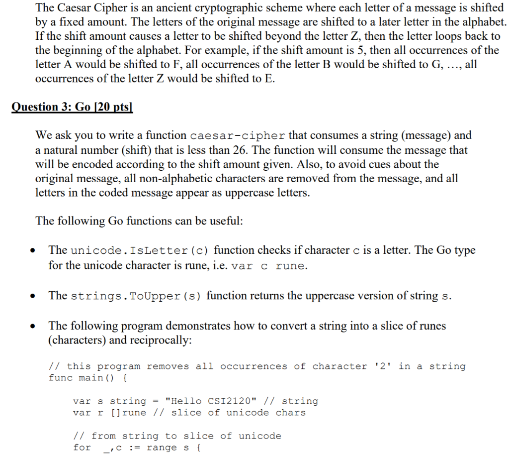 Solved The Caesar Cipher is an ancient cryptographic scheme | Chegg.com