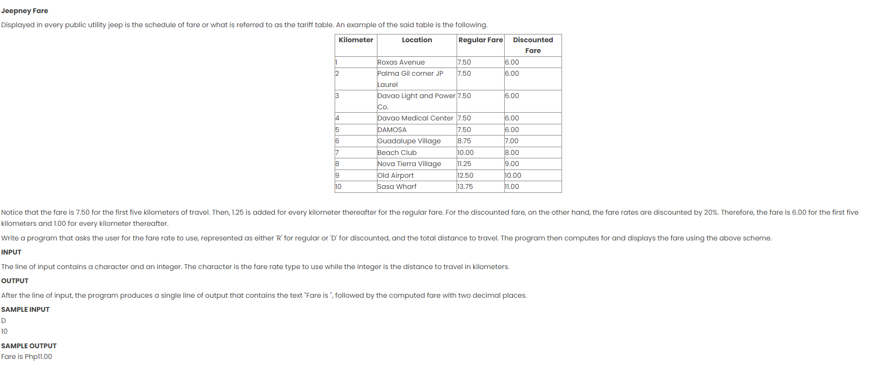 Solved 7.50 Jeepney Fare Displayed in every public utility | Chegg.com