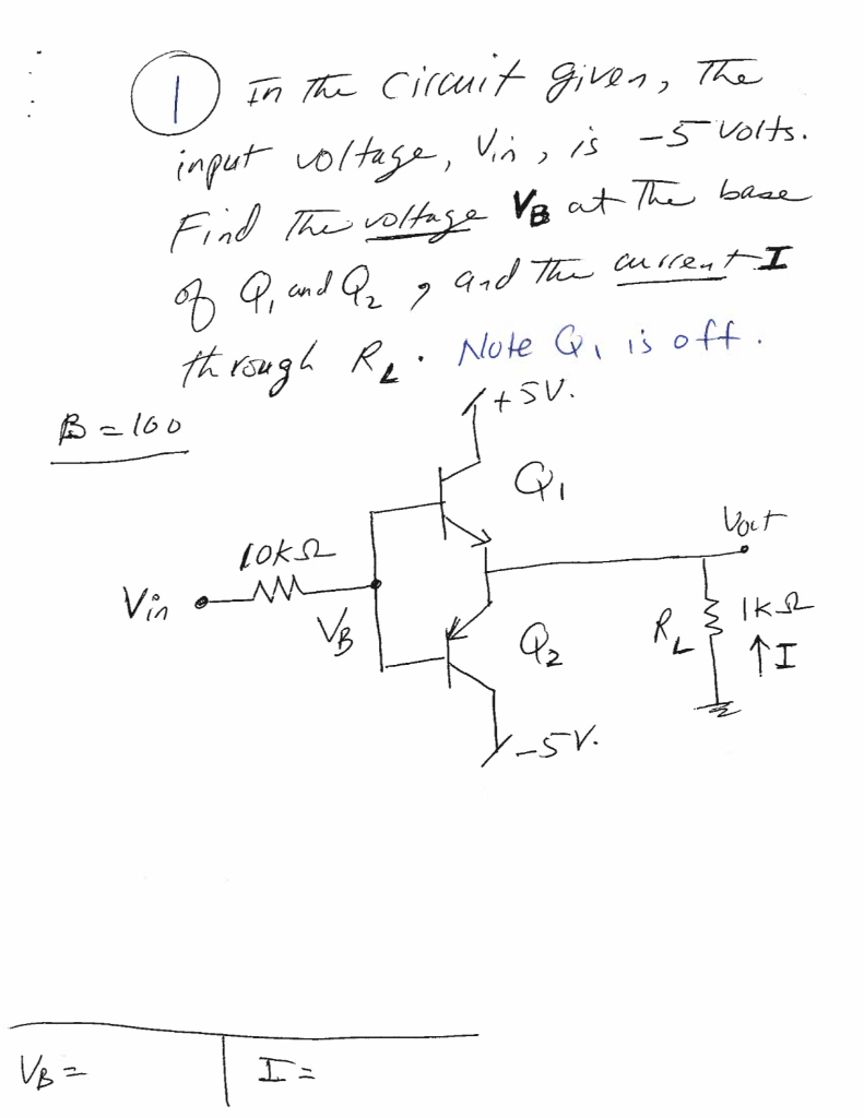 Solved in the circuit given the input voltage vi is -5V find | Chegg.com