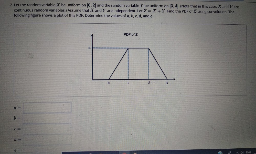 Solved 2 Let The Random Variable X Be Uniform On 0 2 And 0893