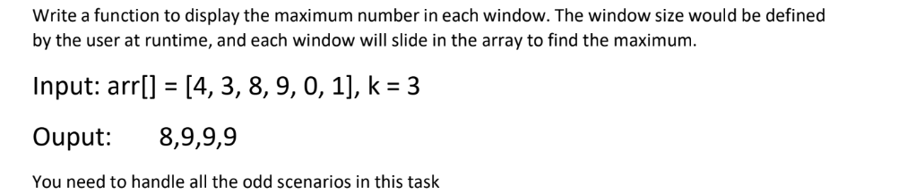 Solved Write a function to display the maximum number in | Chegg.com