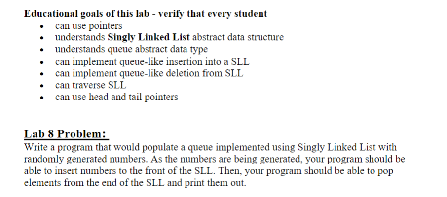 Solved Educational goals of this lab - verify that every | Chegg.com