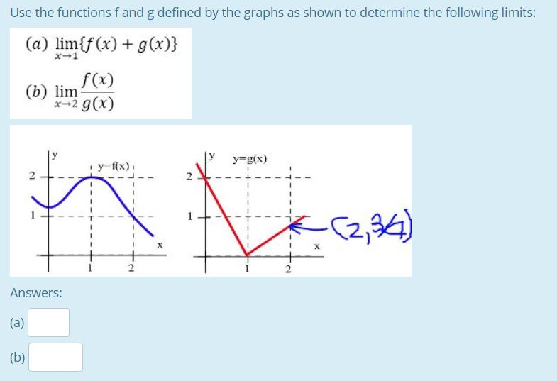 Solved Use the functions f and g defined by the graphs as | Chegg.com
