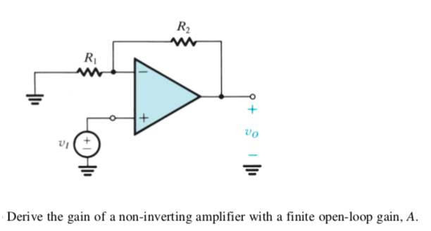 Solved R2 RI Derive the gain of a non-inverting amplifier | Chegg.com