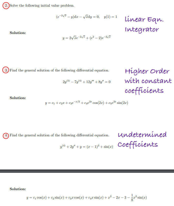 Solved 2. Solve the following initial value problem. | Chegg.com