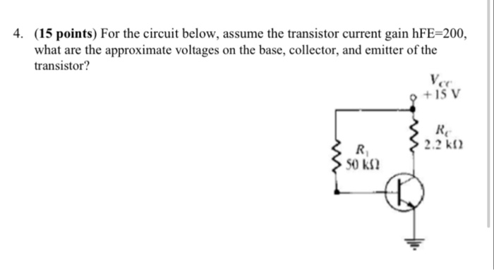 Solved For the circuit below, assume the transistor current | Chegg.com
