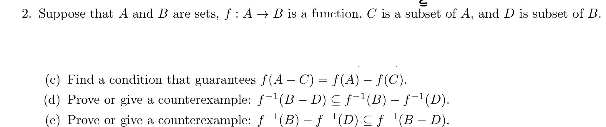 Solved 2. Suppose that A and B are sets, f:A→B is a | Chegg.com